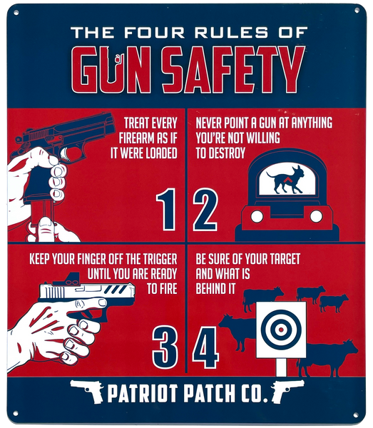 4 Rules of Gun Safety Sign – Patriot Patch Company LLC