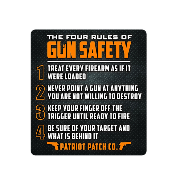 4 Rules of Gun Safety - 2.75" x 3" Sticker (Classroom Handout Size ...